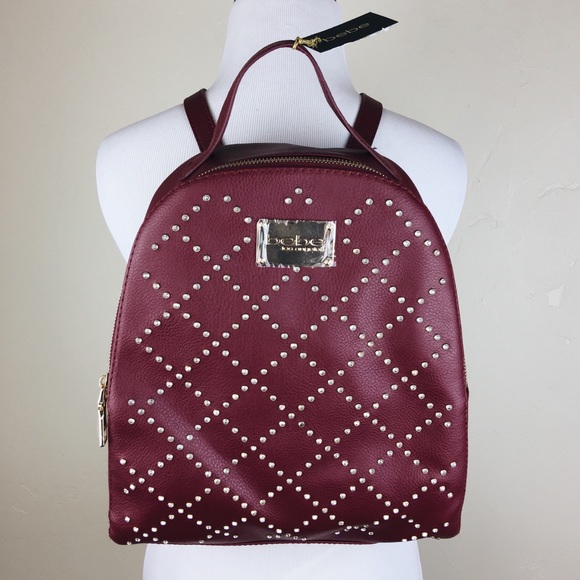 bebe | Bags | Bebe Gemma Maroon Burgundy Wine Studded Backpack | Poshmark